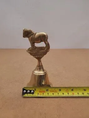 Other | Vintage Brass Bell With Horse Motif Horseman Man Cave Country ...